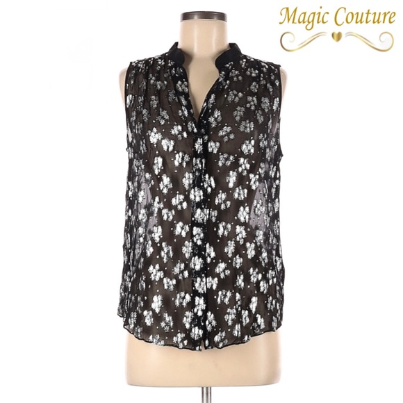 Rebecca Taylor | Tops | Rebecca Taylor Silk Metallic Floral Jacquard ...